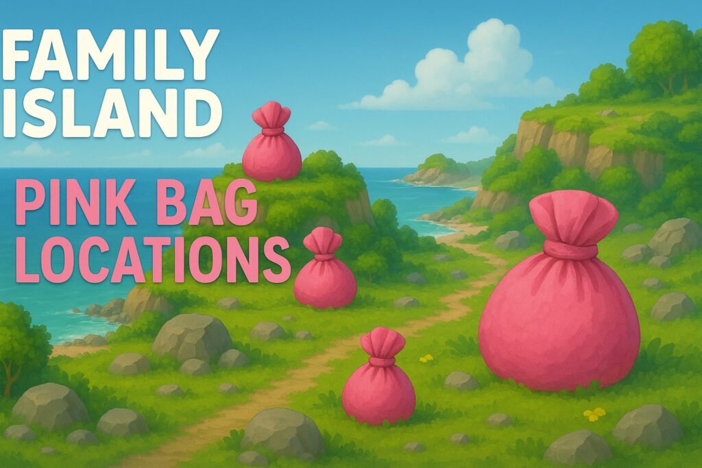 Pink Bag On Rocky Island